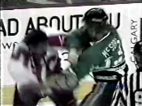 Sandy McCarthy vs. Chris Simon, January 14, 1996 - Calgary Flames vs ...