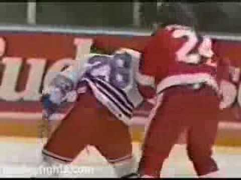 Craig Coxe vs. Bob Probert, November 19, 1987 - Vancouver Canucks vs ...