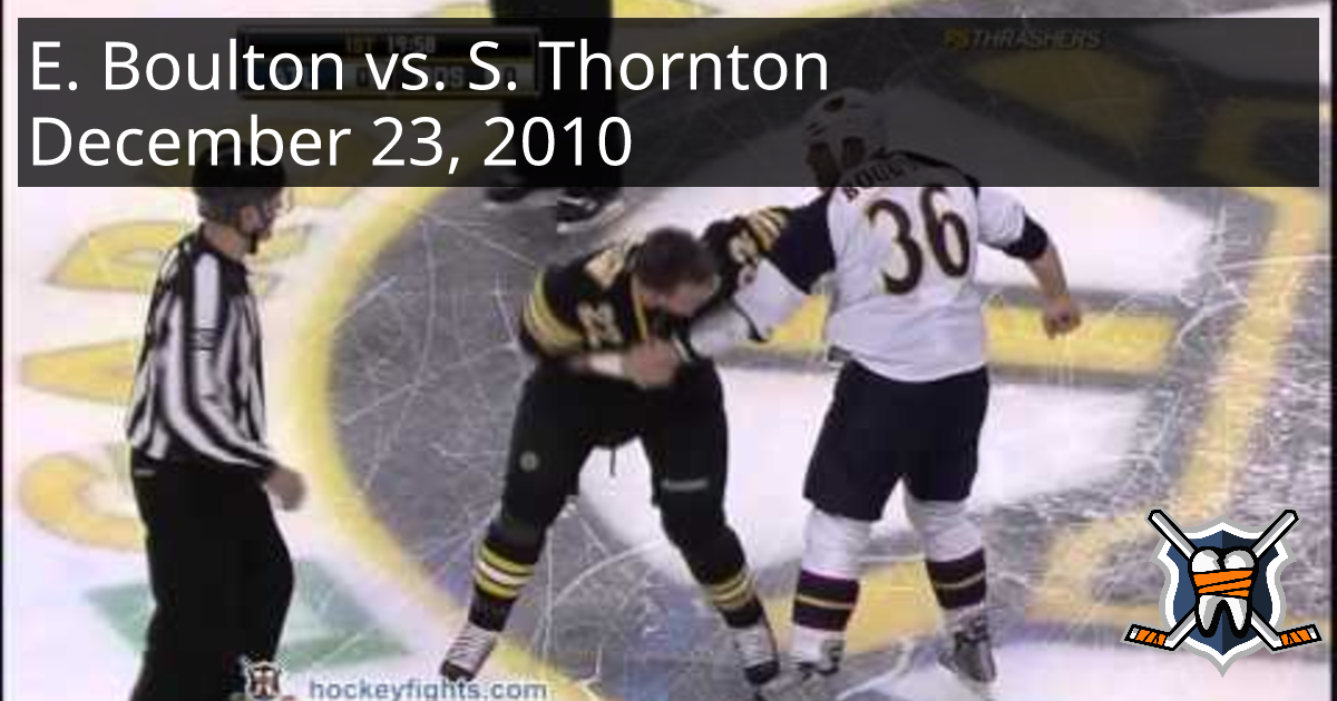 Eric Boulton vs. Shawn Thornton, December 23, 2010 - Atlanta Thrashers ...