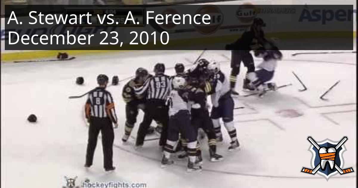 Anthony Stewart vs. Andrew Ference, December 23, 2010 - Atlanta ...
