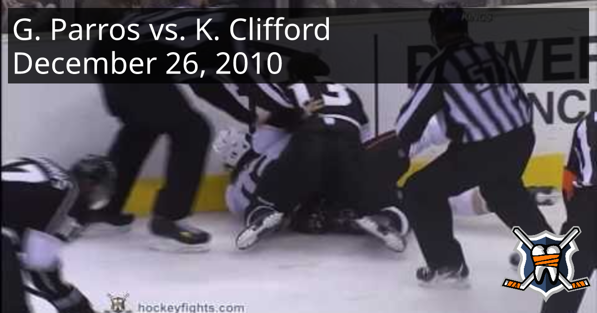George Parros vs. Kyle Clifford, December 26, 2010 - Anaheim Ducks vs ...