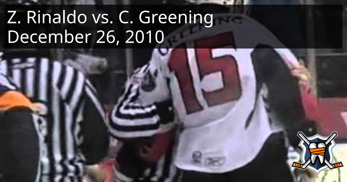 Zac Rinaldo vs. Colin Greening, December 26, 2010 - Lehigh Valley ...