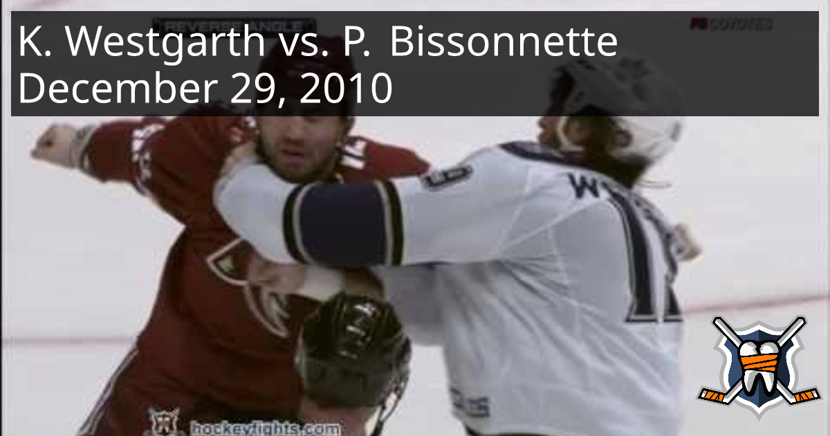 Kevin Westgarth vs. Paul Bissonnette, December 29, 2010 - Los Angeles ...