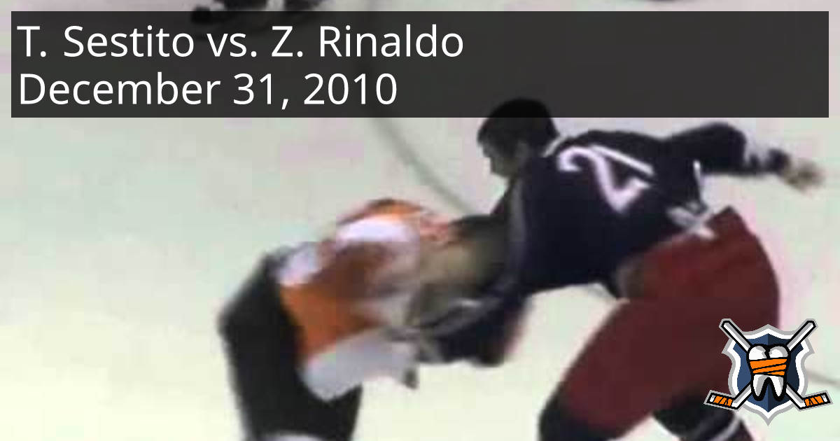 Tom Sestito vs. Zac Rinaldo, December 31, 2010 - Springfield Falcons vs ...