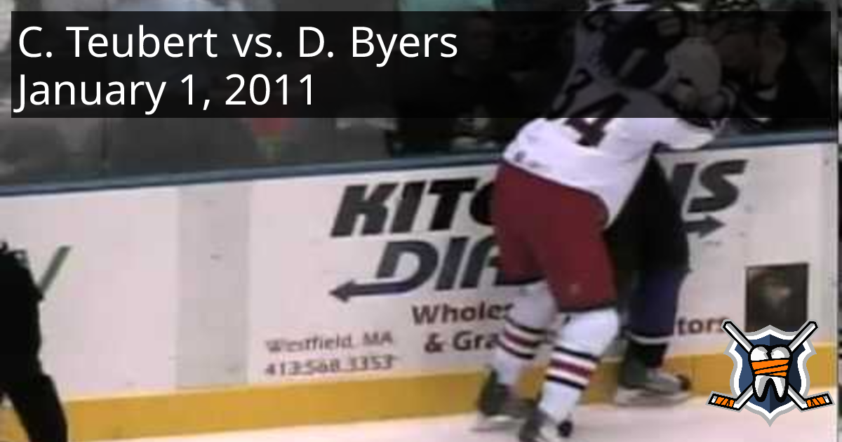 Colten Teubert vs. Dane Byers, January 1, 2011 - Manchester Monarchs vs ...