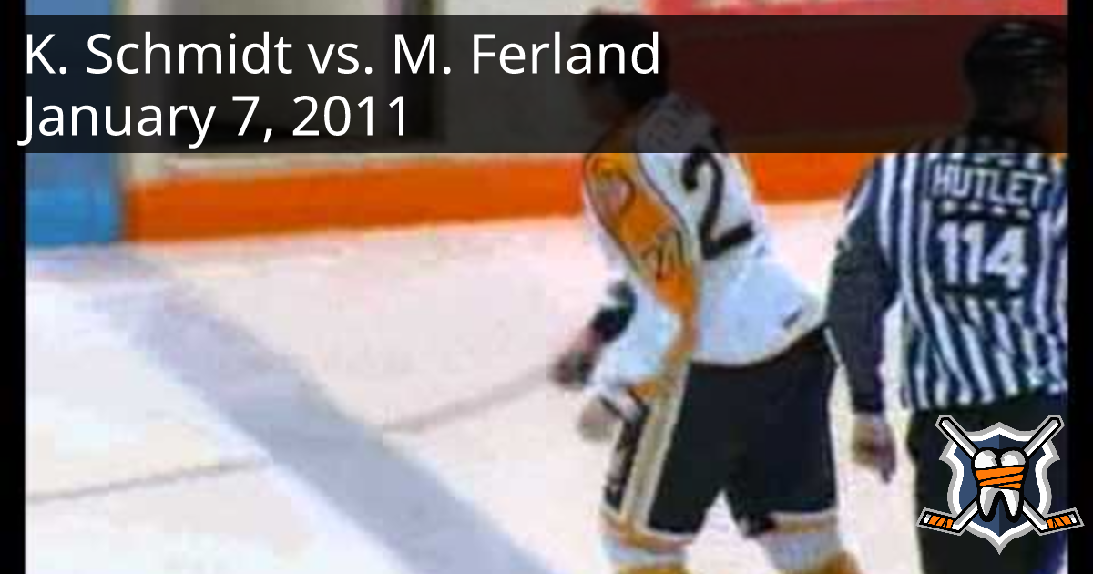 Kyle Schmidt vs. Micheal Ferland, January 7, 2011 - Calgary Hitmen vs ...