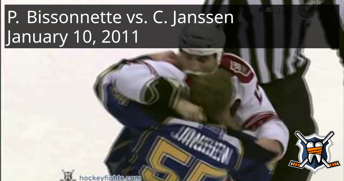 Paul Bissonnette vs. Cam Janssen, January 10, 2011 - Arizona Coyotes vs ...