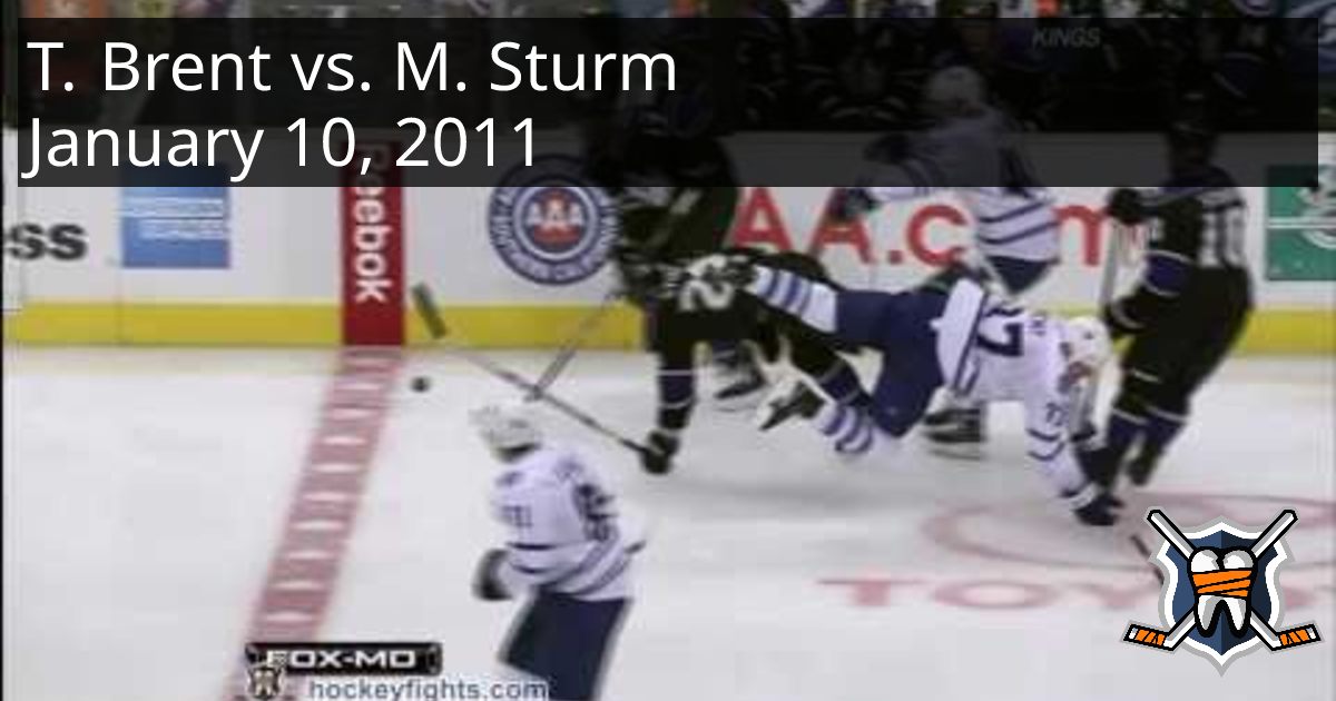 Tim Brent vs. Marco Sturm, January 10, 2011 - Toronto Maple Leafs vs ...