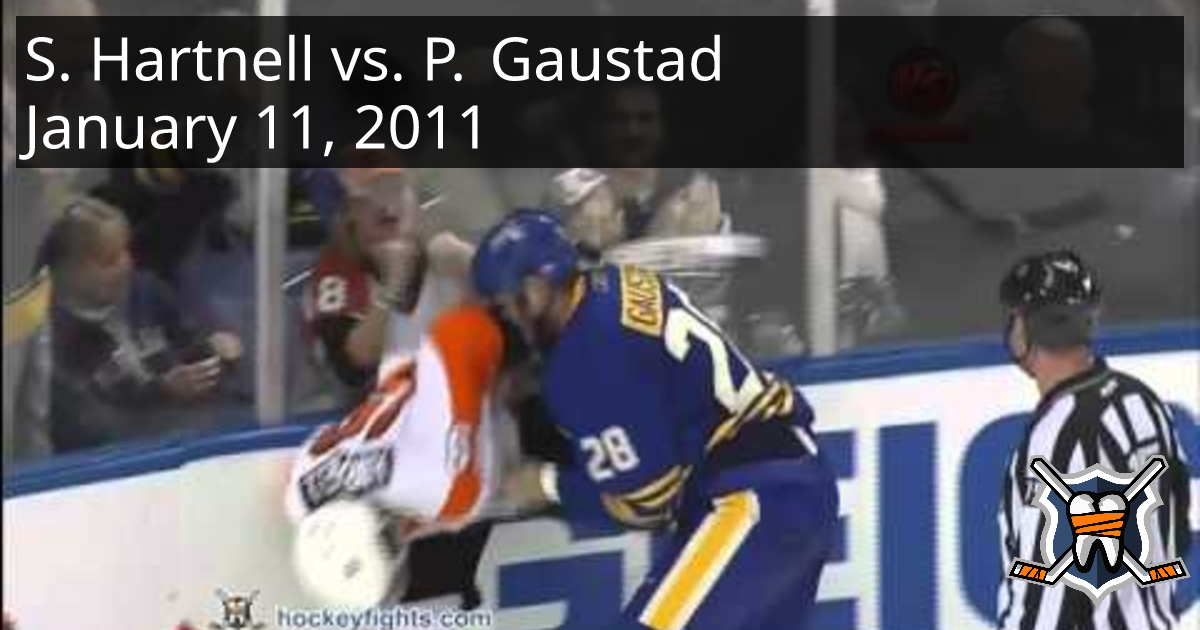 Scott Hartnell vs. Paul Gaustad, January 11, 2011 - Philadelphia Flyers ...