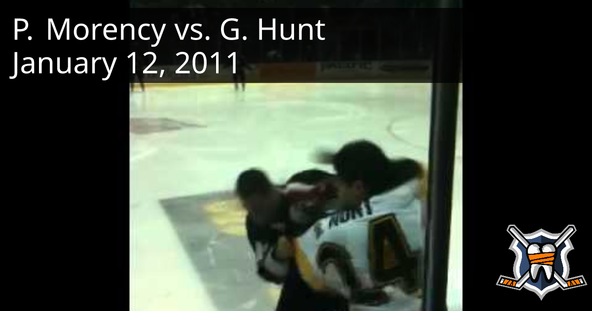 Pascal Morency vs. Garet Hunt, January 12, 2011 - Bakersfield Condors ...
