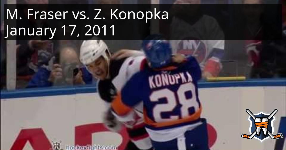 Mark Fraser vs. Zenon Konopka, January 17, 2011 - New Jersey Devils vs ...