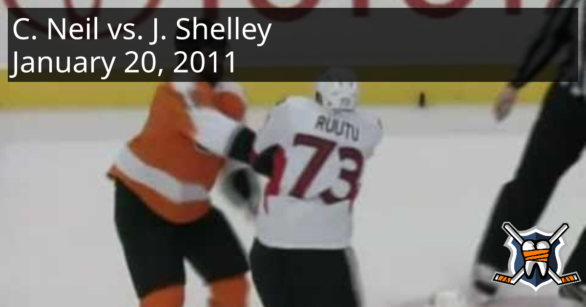 Chris Neil vs. Jody Shelley, January 20, 2011 - Ottawa Senators vs ...