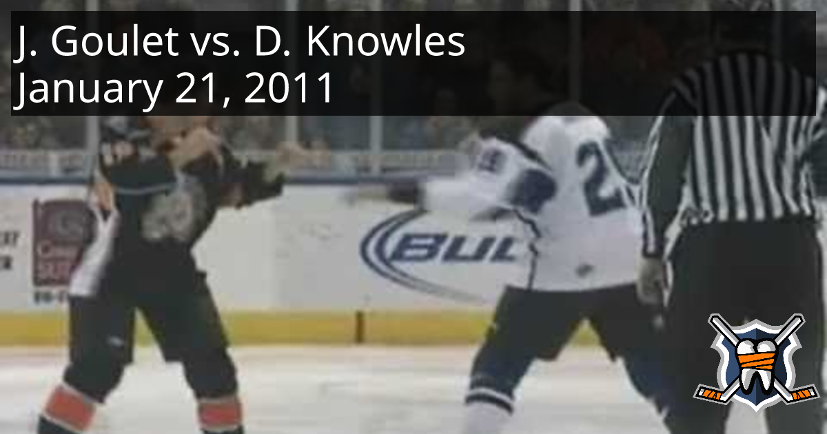Jason Goulet vs. Derek Knowles, January 21, 2011 - Wichita Thunder vs ...