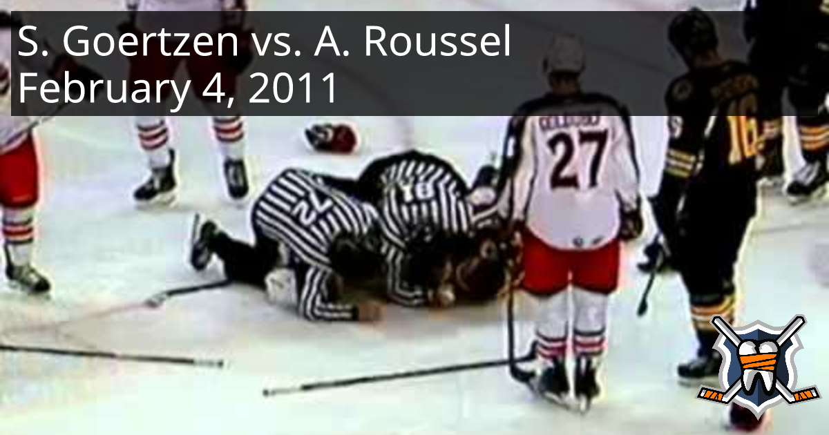 Steven Goertzen vs. Antoine Roussel, February 4, 2011 - Springfield ...