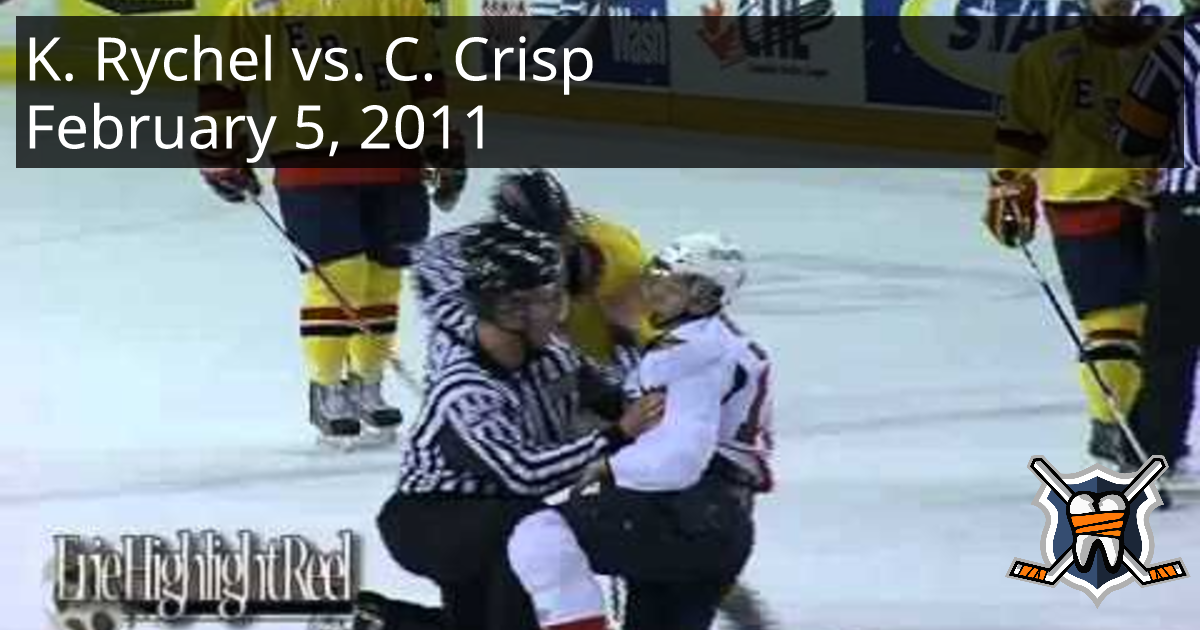 Kerby Rychel vs. Connor Crisp, February 5, 2011 - Windsor Spitfires vs ...