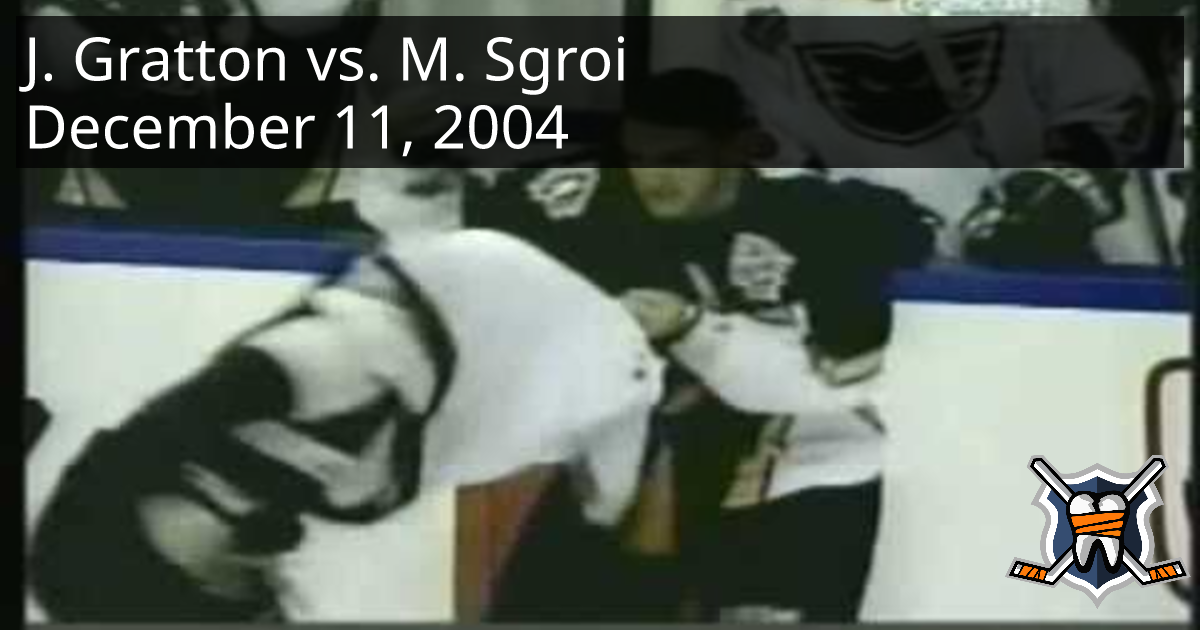 Josh Gratton vs. Mike Sgroi, December 11, 2004 - Lehigh Valley Phantoms ...