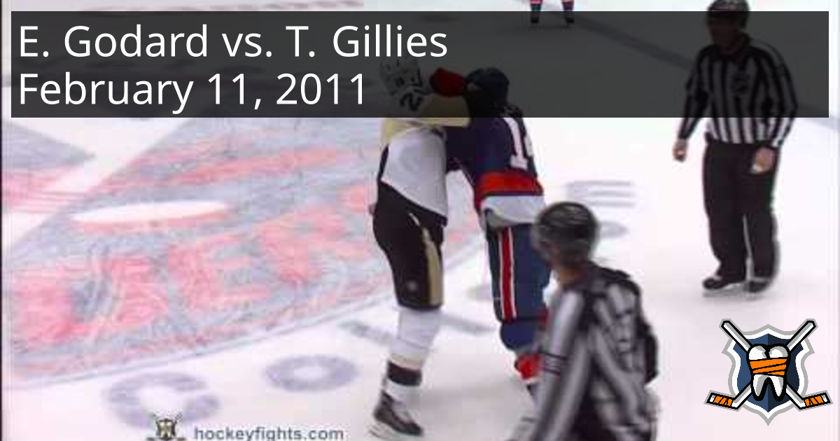 Eric Godard vs. Trevor Gillies, February 11, 2011 - Pittsburgh Penguins ...