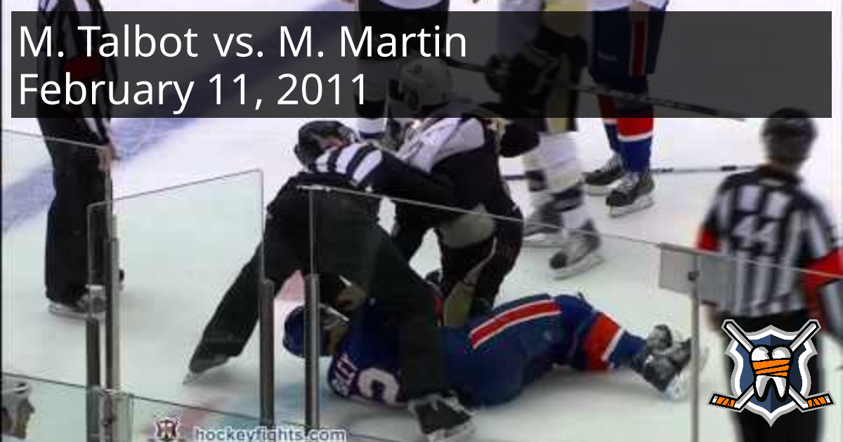 Max Talbot vs. Matt Martin, February 11, 2011 - Pittsburgh Penguins vs ...