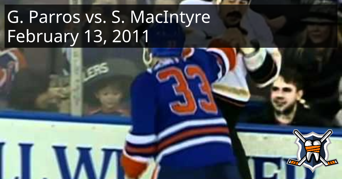 George Parros vs. Steve MacIntyre, February 13, 2011 - Anaheim Ducks vs ...