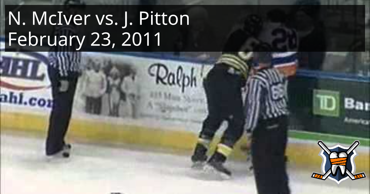 Nathan McIver vs. Jason Pitton, February 23, 2011 - Providence Bruins ...
