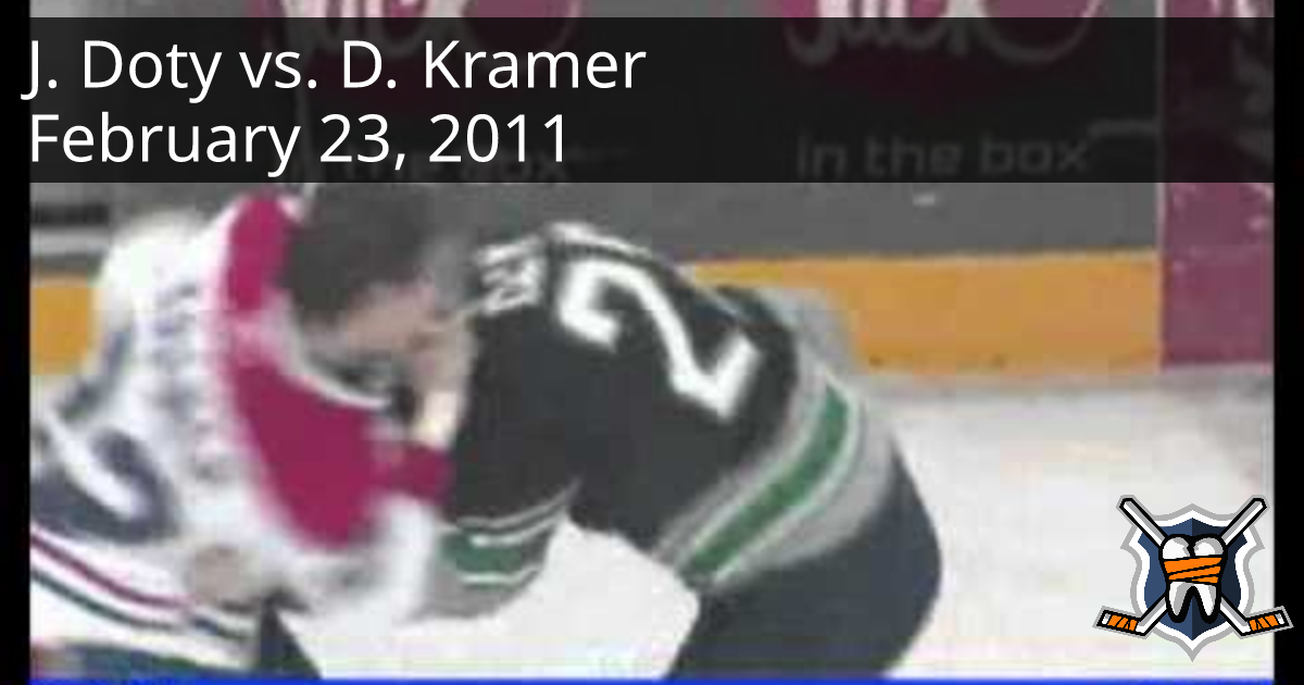 Jacob Doty vs. Darren Kramer, February 23, 2011 - Seattle Thunderbirds ...