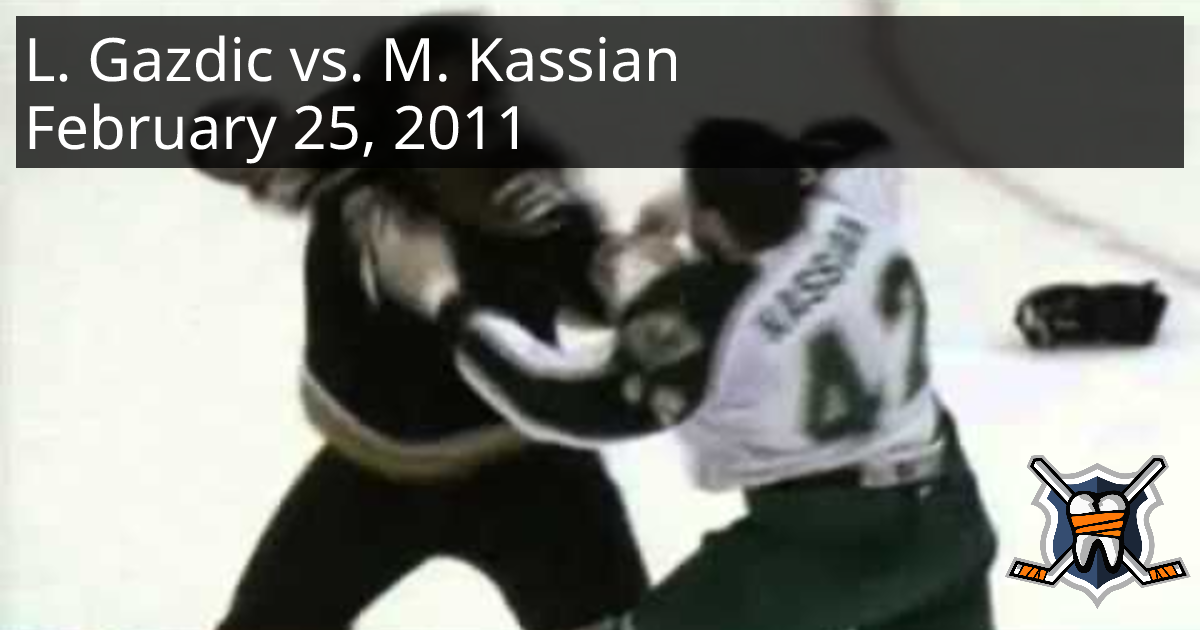 Luke Gazdic vs. Matt Kassian, February 25, 2011 - Texas Stars vs ...