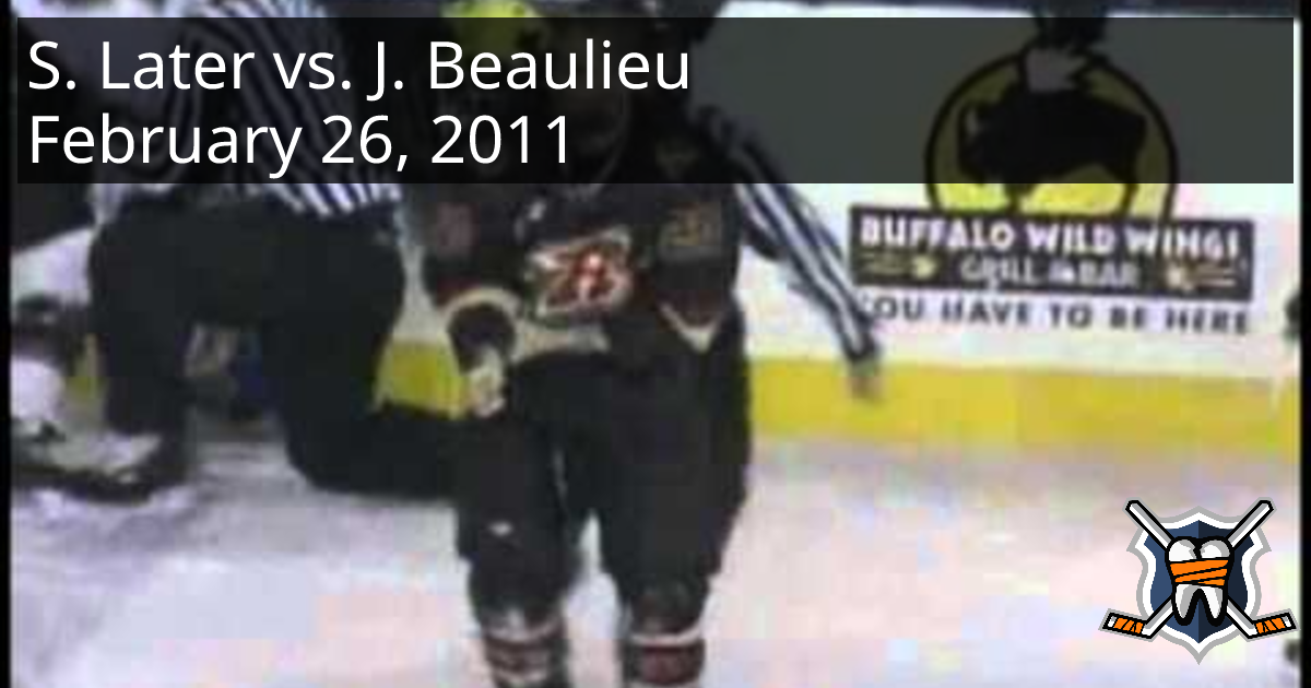 Steven Later vs. Josh Beaulieu, February 26, 2011 - Missouri Mavericks ...