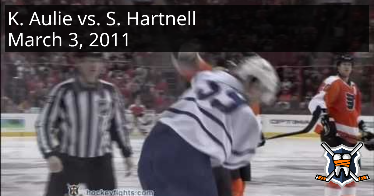 Keith Aulie vs. Scott Hartnell, March 3, 2011 - Toronto Maple Leafs vs ...