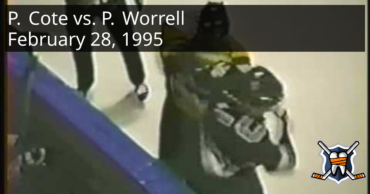 Patrick Cote vs. Peter Worrell, February 28, 1995 - Beauport Harfangs ...