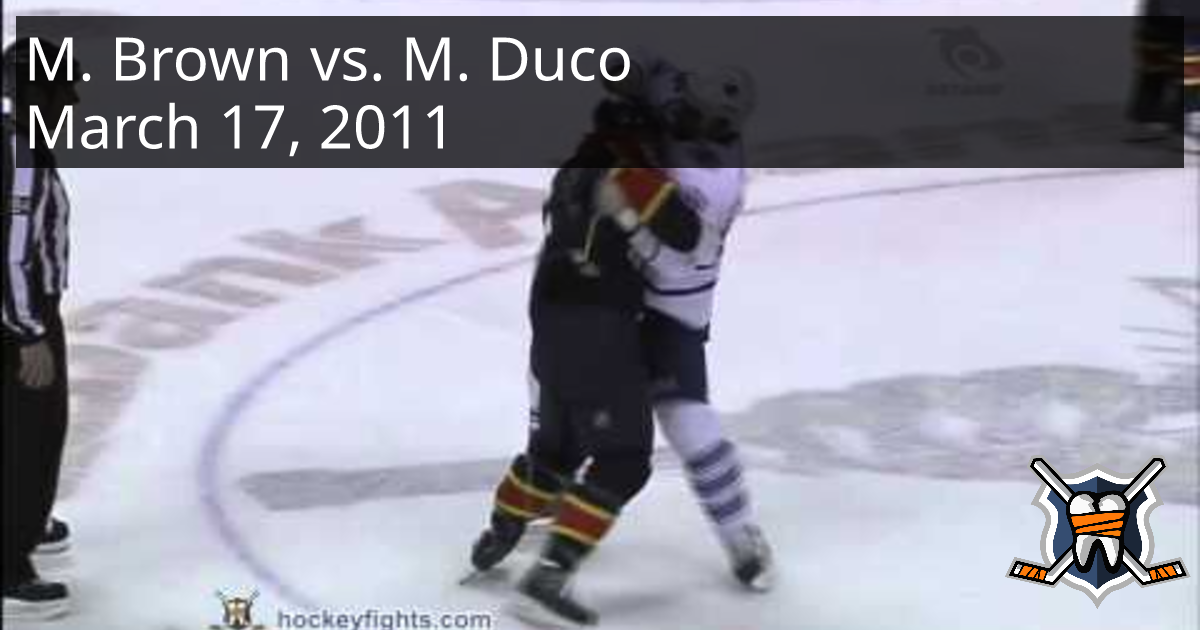 Mike Brown vs. Mike Duco, March 17, 2011 - Toronto Maple Leafs vs ...