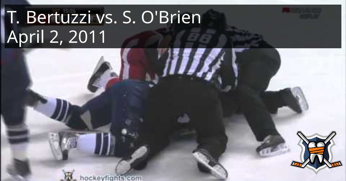Todd Bertuzzi vs. Shane O'Brien, April 2, 2011 - Detroit Red Wings vs ...
