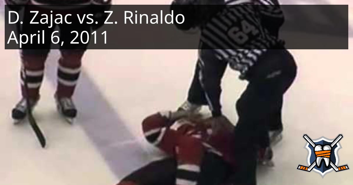 Darcy Zajac vs. Zac Rinaldo, April 6, 2011 - Albany Devils vs. Lehigh ...