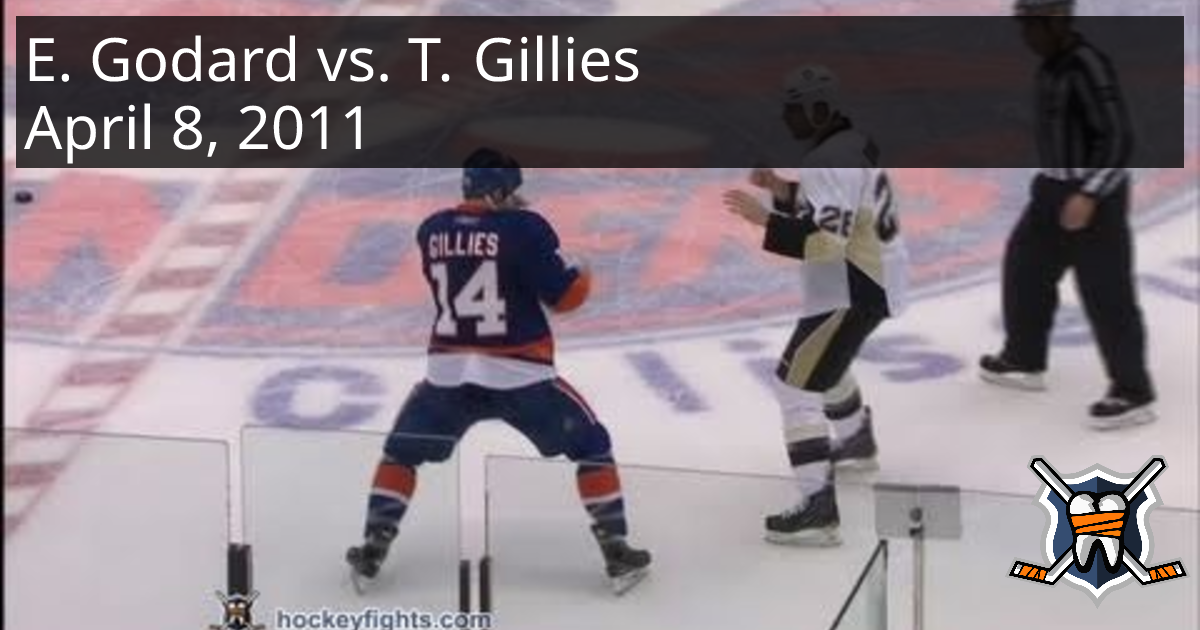 Eric Godard vs. Trevor Gillies, April 8, 2011 - Pittsburgh Penguins vs ...