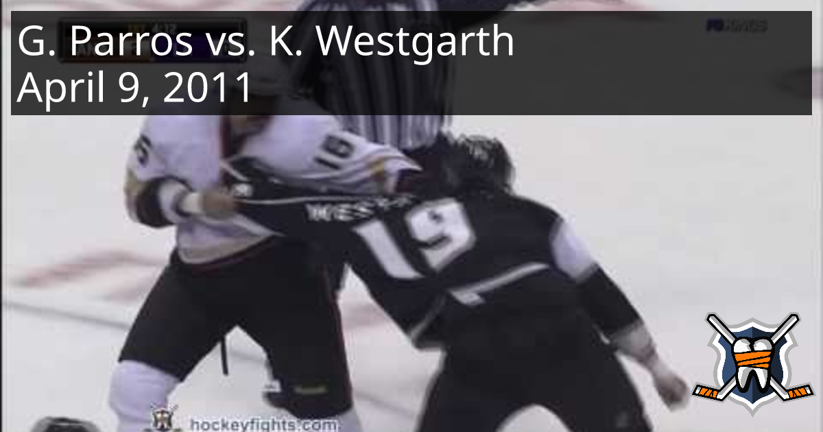 George Parros vs. Kevin Westgarth, April 9, 2011 - Anaheim Ducks vs ...