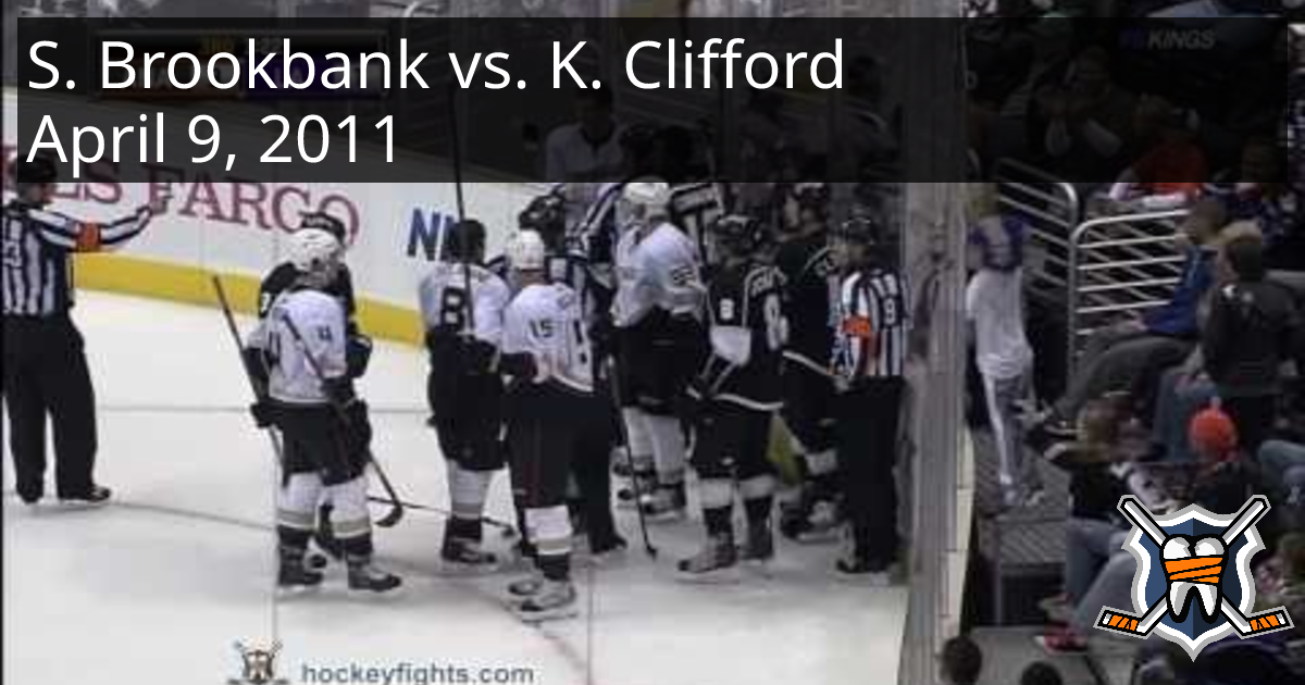 Sheldon Brookbank vs. Kyle Clifford, April 9, 2011 - Anaheim Ducks vs ...