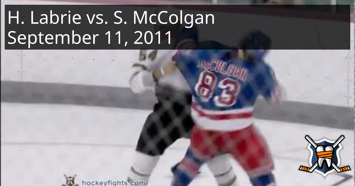 Hubert Labrie vs. Shane McColgan, September 11, 2011 - Dallas Stars vs ...