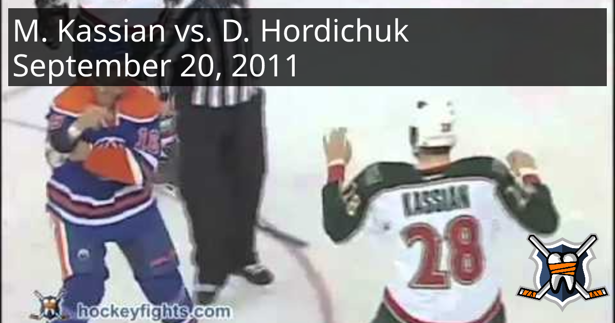 Matt Kassian vs. Darcy Hordichuk, September 20, 2011 - Minnesota Wild ...