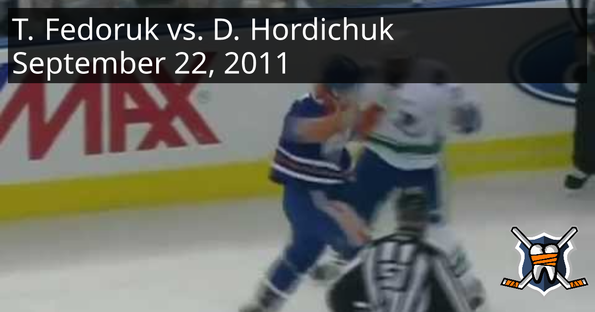 Todd Fedoruk vs. Darcy Hordichuk, September 22, 2011 - Vancouver ...