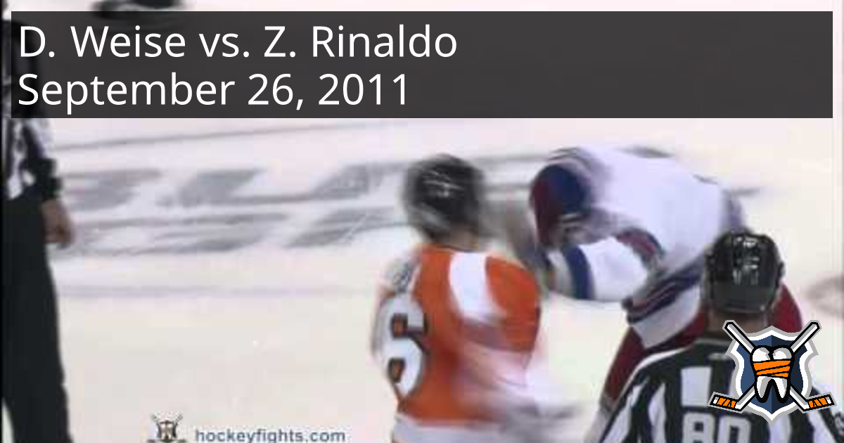 Dale Weise vs. Zac Rinaldo, September 26, 2011 - New York Rangers vs ...