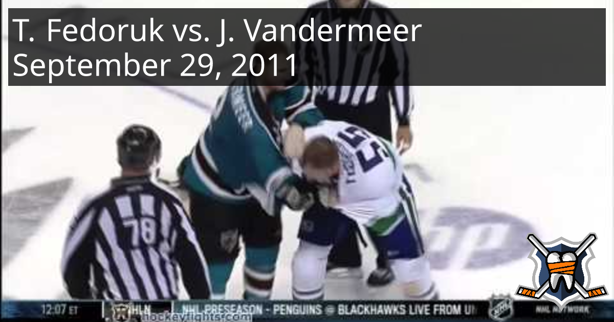 Todd Fedoruk vs. Jim Vandermeer, September 29, 2011 - Vancouver Canucks ...