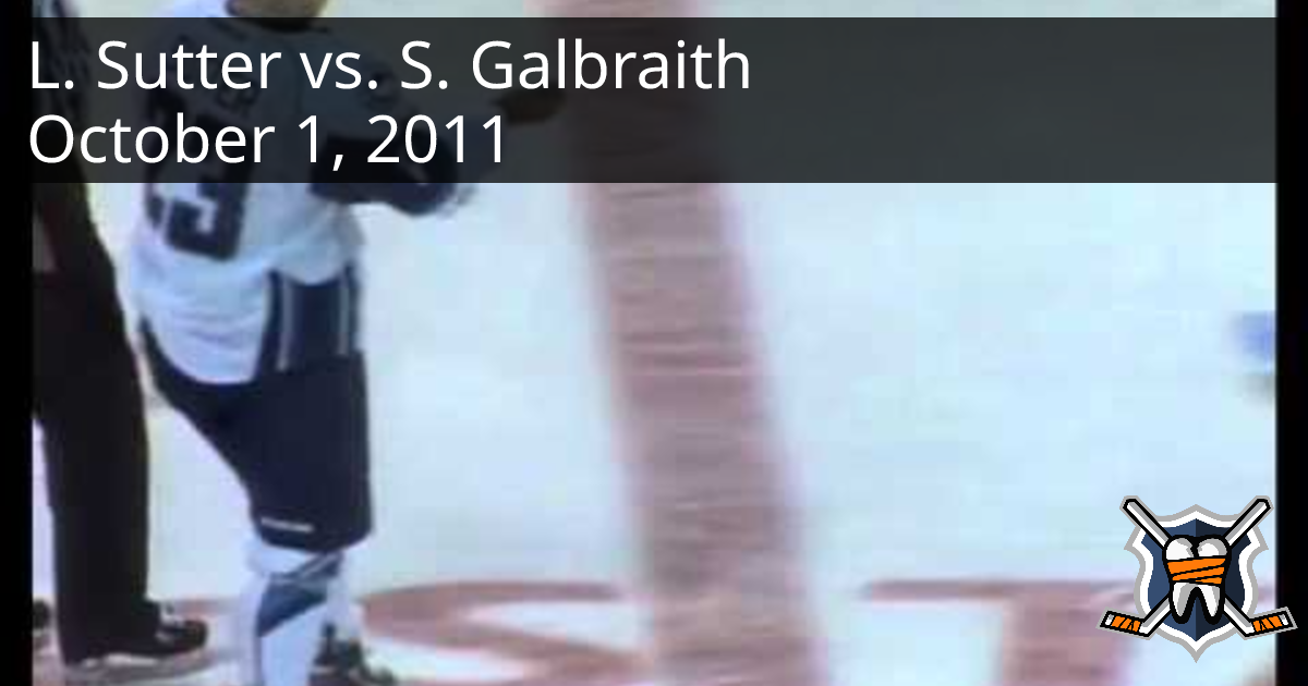 Lukas Sutter vs. Spencer Galbraith, October 1, 2011 - Saskatoon Blades ...