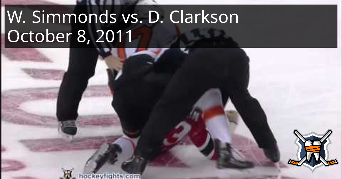 Wayne Simmonds vs. David Clarkson, October 8, 2011 - Philadelphia ...