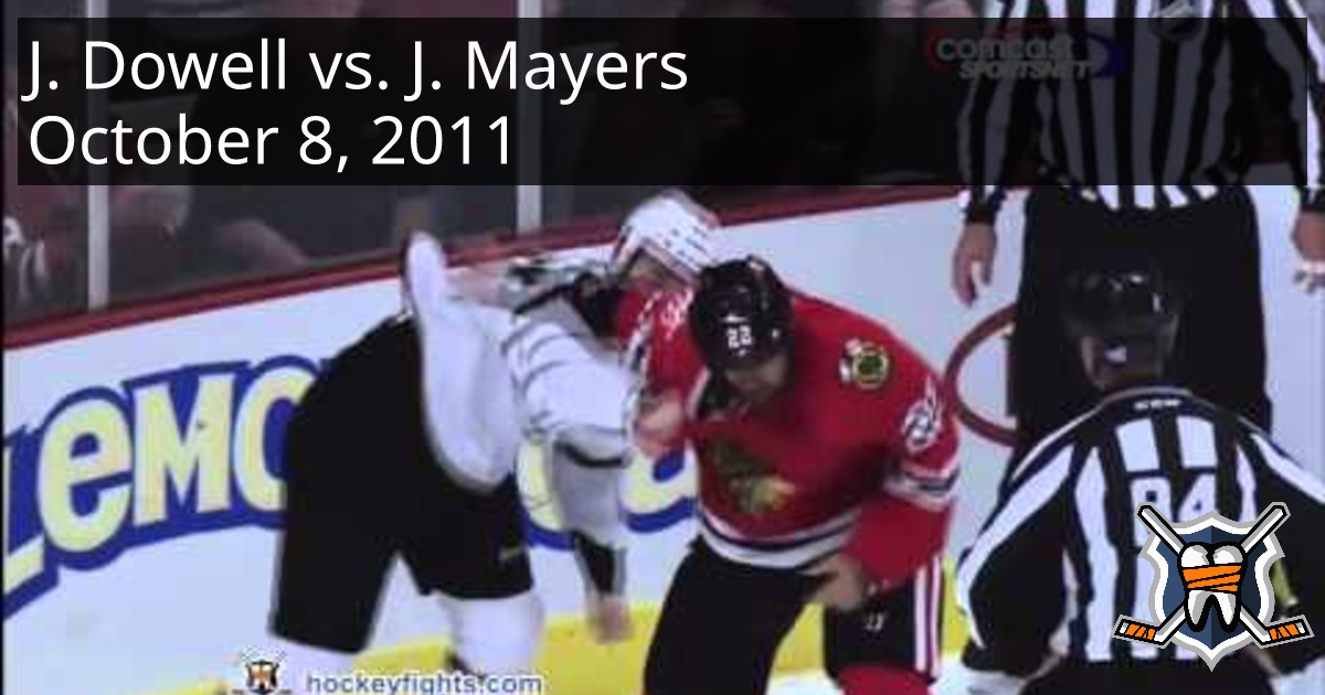 Jake Dowell vs. Jamal Mayers, October 8, 2011 - Dallas Stars vs ...