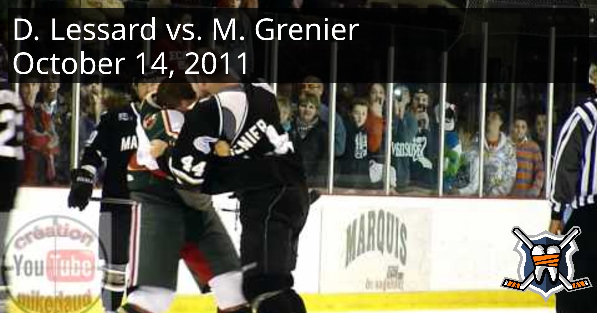Dannick Lessard vs. Martin Grenier, October 14, 2011 - Windsor Wild vs ...