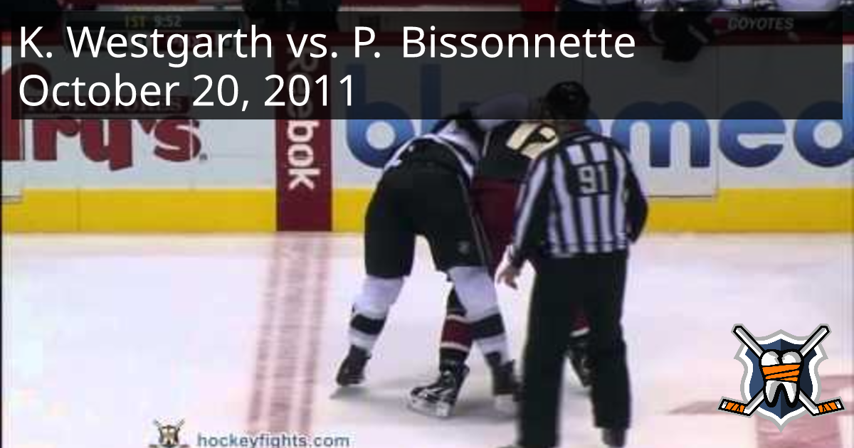 Kevin Westgarth vs. Paul Bissonnette, October 20, 2011 - Los Angeles ...