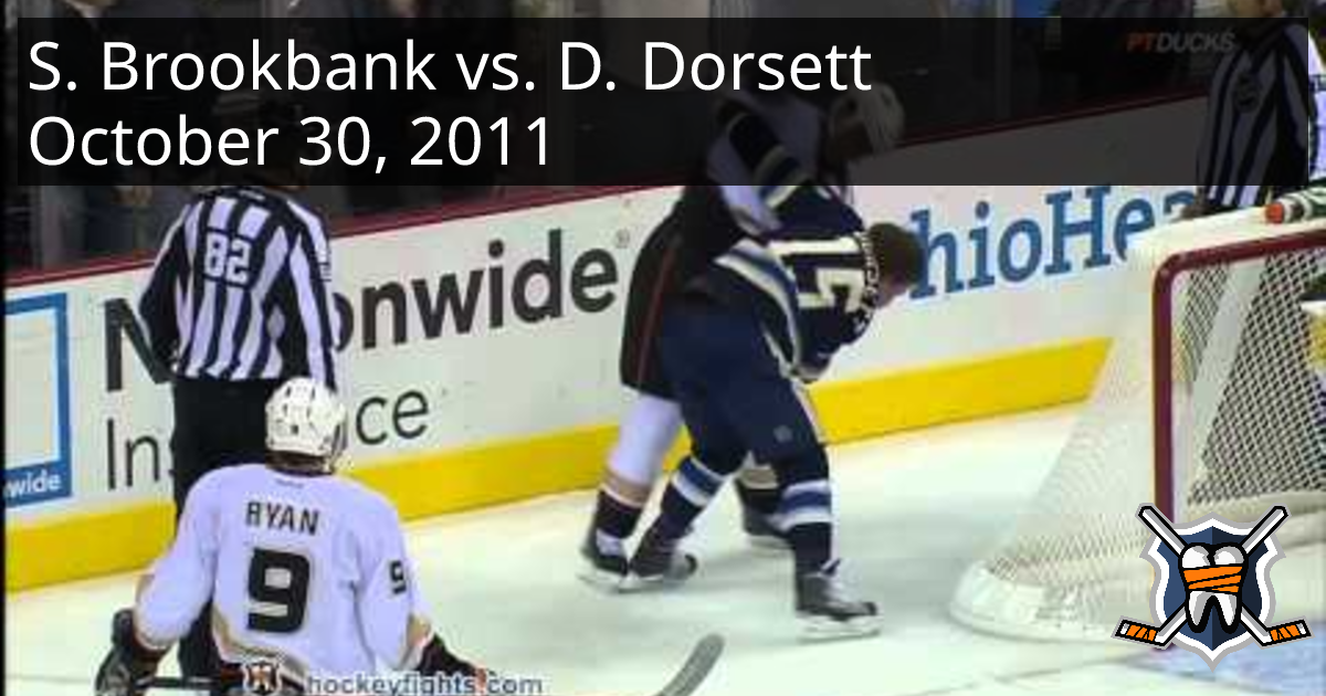 Sheldon Brookbank vs. Derek Dorsett, October 30, 2011 - Anaheim Ducks ...