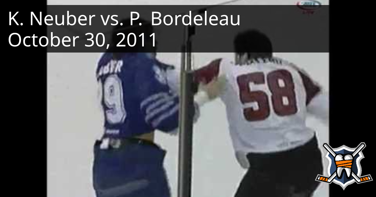 Kyle Neuber vs. Patrick Bordeleau, October 30, 2011 - Toronto Marlies ...
