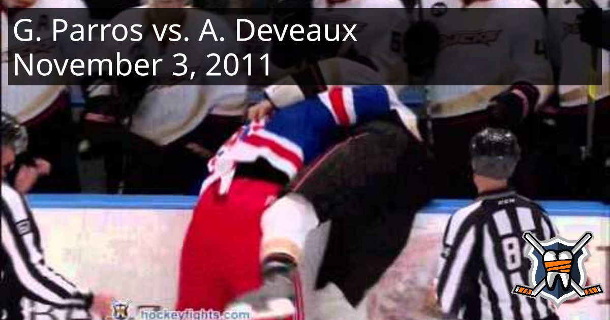 George Parros vs. Andre Deveaux, November 3, 2011 - Anaheim Ducks vs ...