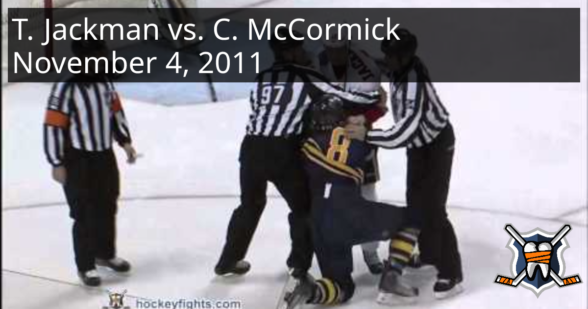 Tim Jackman vs. Cody McCormick, November 4, 2011 - Calgary Flames vs ...