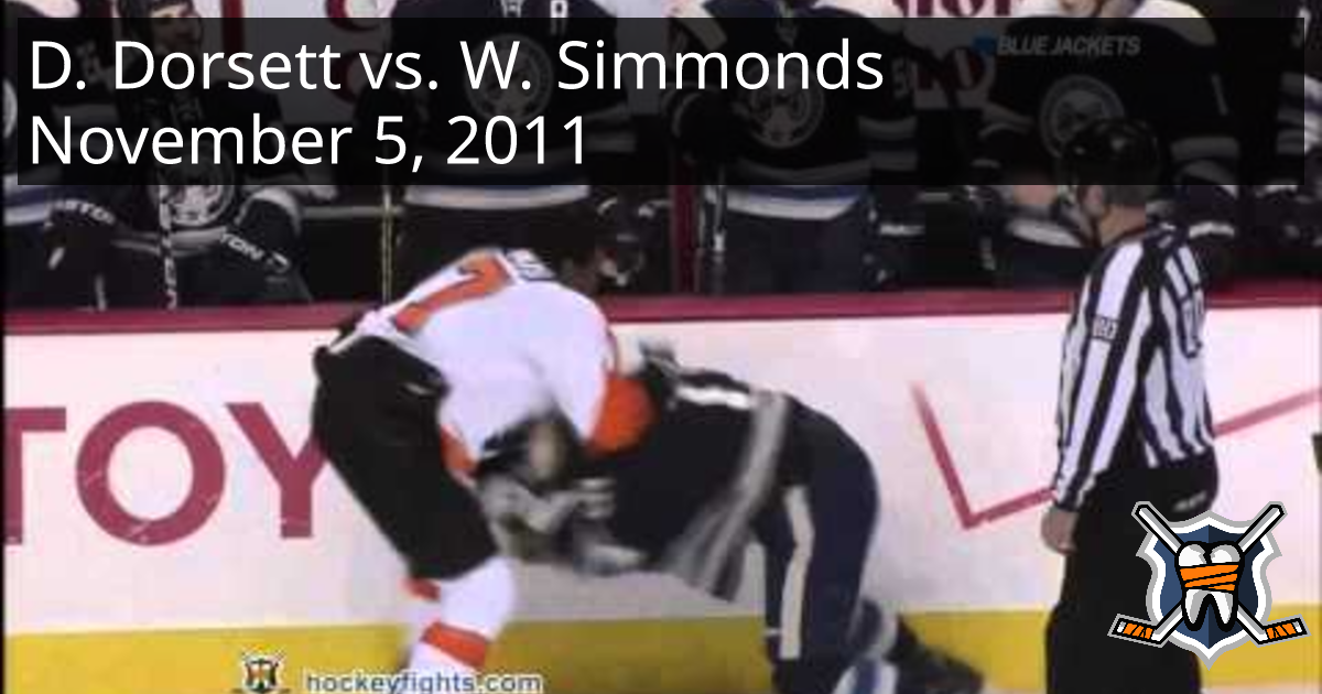 Derek Dorsett vs. Wayne Simmonds, November 5, 2011 - Columbus Blue ...